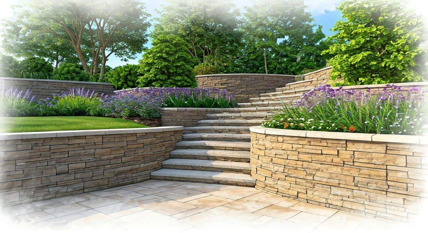Stair Step Retaining Wall Integration: Dundee Solutions